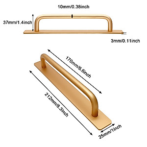 Auvotuis 2Pcs 8.3 Inch Self-Stick Instant Cabinet Handles, Aluminum Alloy Drawer Push Pull Handles Barn Door Handle Helper with Adhesive for Sliding Door, Closet(Silver)