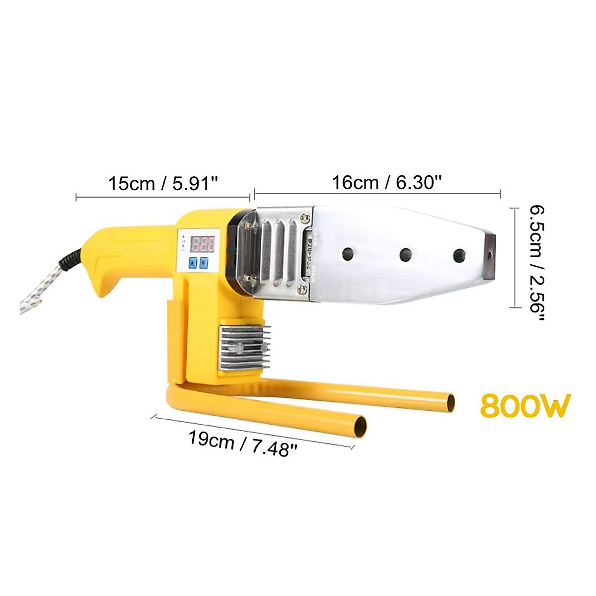 Full Automatic PPR Pipe Welder 220V Digital Temperature Controlled Water Pipe Welding Machine Electric Heating Hot Melt Tools Kit for PP PE PVC Tube,800w