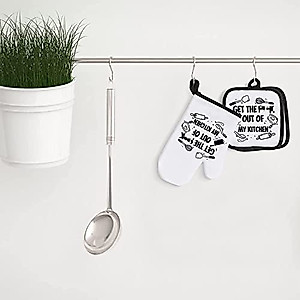 Souhoney Funny Gifts for Women Men Oven Mitts and Pot Holders for Kitchen with Loop, Funny Oven Mitts House Warming Gifts New Home, Christmas Cooking Baking Gifts, Birthday Gifts for Mom Wife Friend
