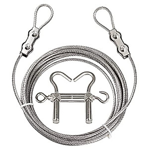 N/A Portable Windproof Clothes Rope with Stainless Steel Cable Fastening System Multifunctional Heavy Duty Laundry Rope