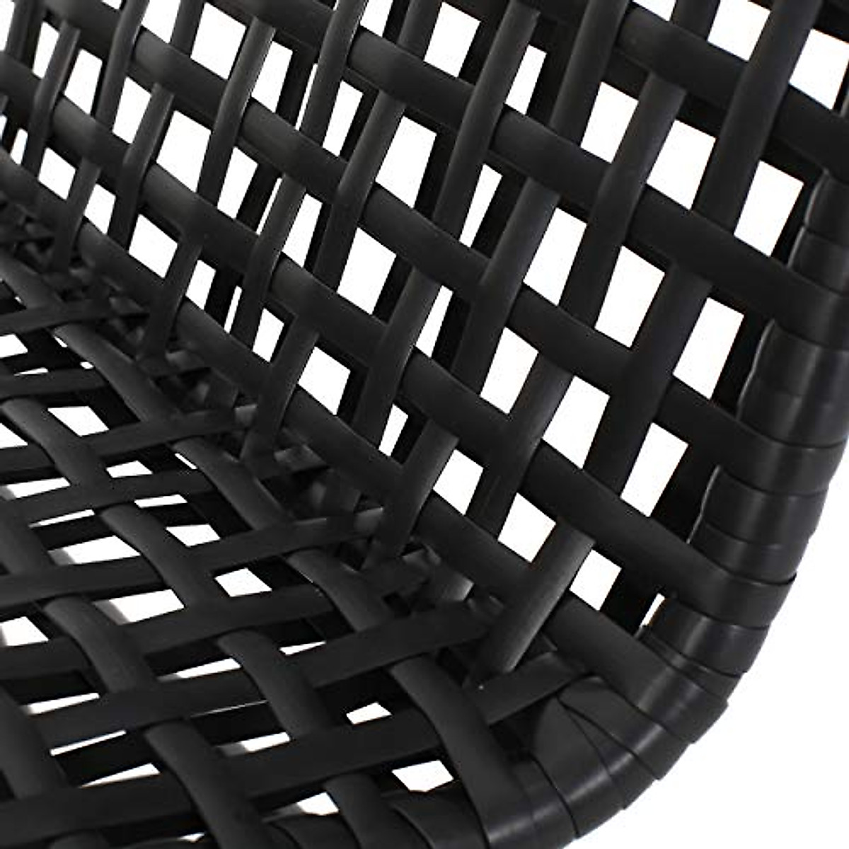 Jacqueline Outdoor Modern Faux Rattan Club Chair (Set of 2), Black