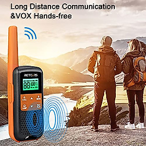 Retevis RT49 FRS Walkie Talkies for Adults, Rechargeable Two Way Radios Long Range, IP65 Waterproof Walkie Talkies, VOX NOAA Flashlight, Portable 2 Way Radio for Cruises, Camping 4 Pack
