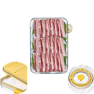 Bacon Storage Containers with Lids Airtight, Bacon Cold Cuts Cheese Deli Meat Saver Plastic Food Storage Container for Refrigerators, Freezer, Cookie Holder Meal Prep Container (1)