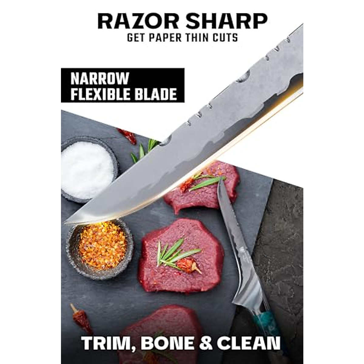 Dalstrong Boning Knife - 6 inch - Valhalla Series - 9CR18MOV HC Steel - Celestial Resin & Wood Handle - Fillet Knife, Meat Cutting, Carving, Bone, Trimming, Deboning - Kitchen Knife - Leather Sheath