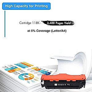 TRUE IMAGE Compatible Toner Cartridge Replacement for Canon 118 CRG118 Work for Canon Imageclass MF726Cdw MF8580Cdw MF8380Cdw MF8350Cdn LBP7660Cdn Printer Ink (Black, 2-Pack)
