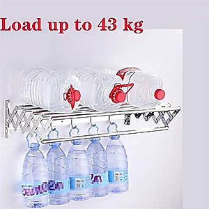 YEIRNTP Wall Mounted Clothes Drying Rack, Easy to Install Indoor Outdoor Stainless Steel Accordion Retractable Bathroom Clothes Airer Clothes Drying Racks (Size : 80cm)