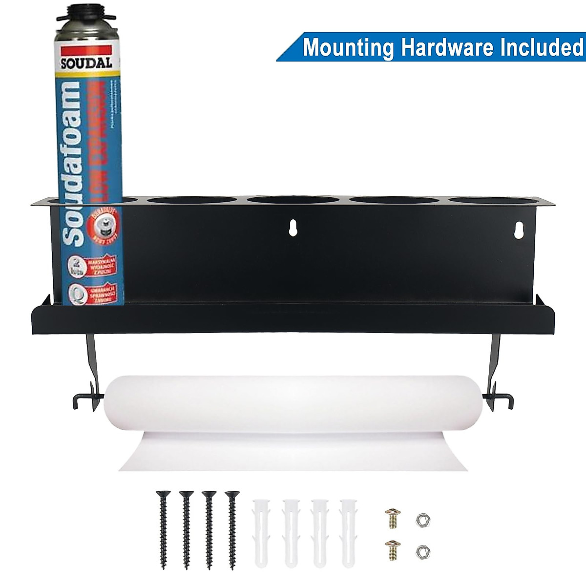 svteli Wall-Mounted spray bottle holder, paint rack, spray can holder, aerosol can holder, paper towel holder，sprays holder