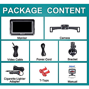 DoHonest Backup Camera HD 1080P Rear View Monitor Kit Night Vision Waterproof Reverse Camera for Car Truck Pickup Minivan DIY Grid Lines S01