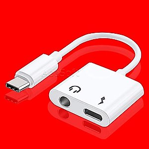 [Galaxy S8 Audio Adapter] 2in1 Type C/USB-C to 3.5mm Headphone Jack DAC Audio Converter and Charger Adapter Cable for Samsung Galaxy S8 Smartphone