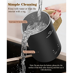 Nuovoware 4-in-1 Milk Frother and Steamer with Temperature Control Display Screen, Electric Automatic Frother for Hot Chocolate Milk, Cappuccinos, Latte, Macchiato, Black