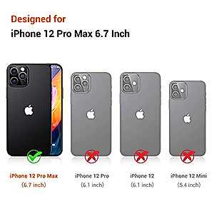 TORRAS Shockproof for iPhone 12 Pro Max Case, Military Grade Drop Protection Translucent Matte Case Compatible for iPhone 12 Pro Max Phone Case, Guardian Series, Black