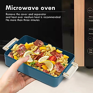 Aomola Bento Box Adult Lunch Box, 2000ML Bento Lunch Box with 4 Compartment for Older Kids or Teens, Tableware & Sauce Vontainers, BPA-Free, Dishwasher Safe, Food-Grade Materials, Leakproof (Orange)