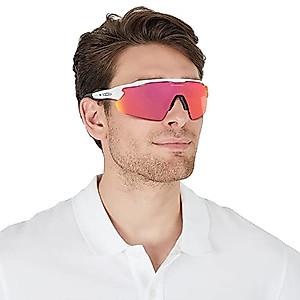 Oakley Men's OO9211 Radar EV Pitch Shield Sunglasses, Polished White/Prizm Field, 38 mm