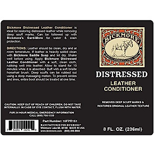 Bickmore Distressed Leather Conditioner 8 oz - Cleaner and Conditioner Lotion for Distressed Leather - Soften and Restore Jackets, Shoes, Boots, Bags and More
