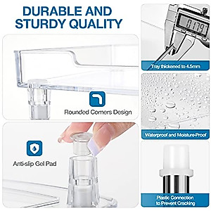 KPX Bathroom Makeup Organizer, Acrylic Cosmetics Storage Holder Rack Kitchen Utility Vanity Countertop Shelves for Room Organizers, Make Up, Home School, Dorm Room Office Essentials-Large(2-Tier)