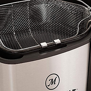 Masterbuilt MB20012420 Butterball XL 10 Liter Electric 3-in-1 Deep Fryer Boiler Steamer Cooker with Basket for Turkey, Seafood, & More, Silver