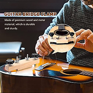 Facmogu Solid Maple Guitar Bridge Clamp, Entry Level Bridge Clamp Acoustic Luthier Tools with Cork Gasket & L-Wrench, Wooden Guitar Bridge Clamp for Classical/Acoustic Guitar Accessory Luthier Tools