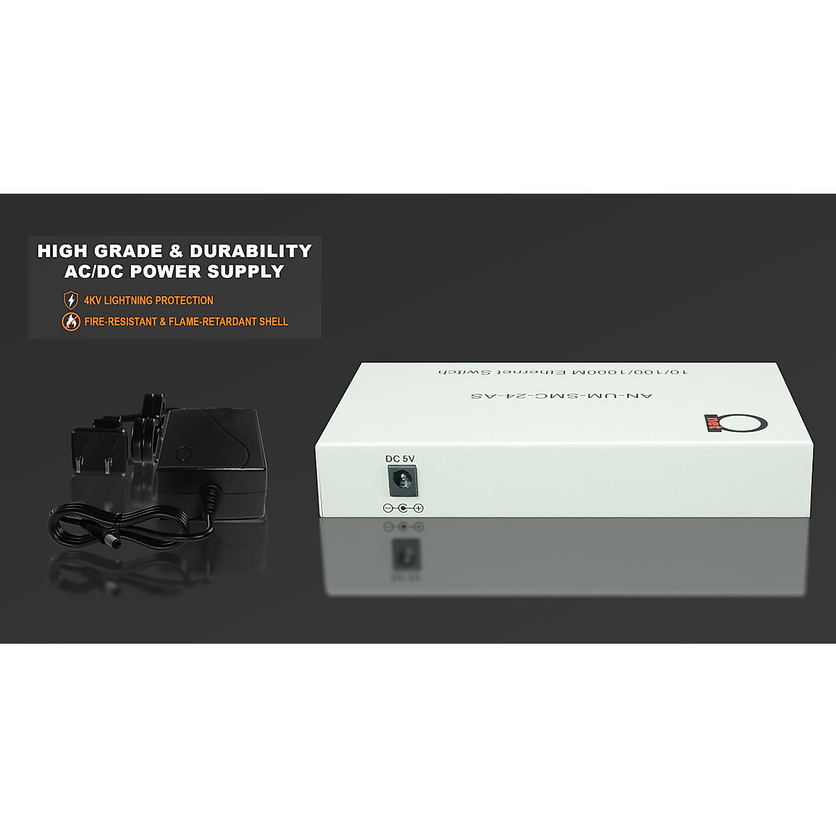 2 x Open SFP Slot + 4 x UTP Cat5e/Cat6 10/100/1000 Copper Ports - Gigabit Ethernet - Fiber Media Converter - Mini Switch - AutoSensing - SFP Slot Supporting Any Mini GBIC/SFP Gigabit Type