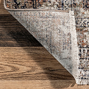 nuLOOM Fringed Performance Indoor Area Rug, Power Loomed, Easy Clean, Durable, Non-Shed, 8' x 10', Charvi Multi