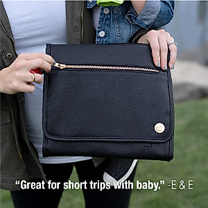 CleverMade Portable Baby Changing Pad Clutch with Wristlet - Premium Foldable Water Resistant Diaper Changing Mat with Storage Pockets for Diapers and Wipes - Brown