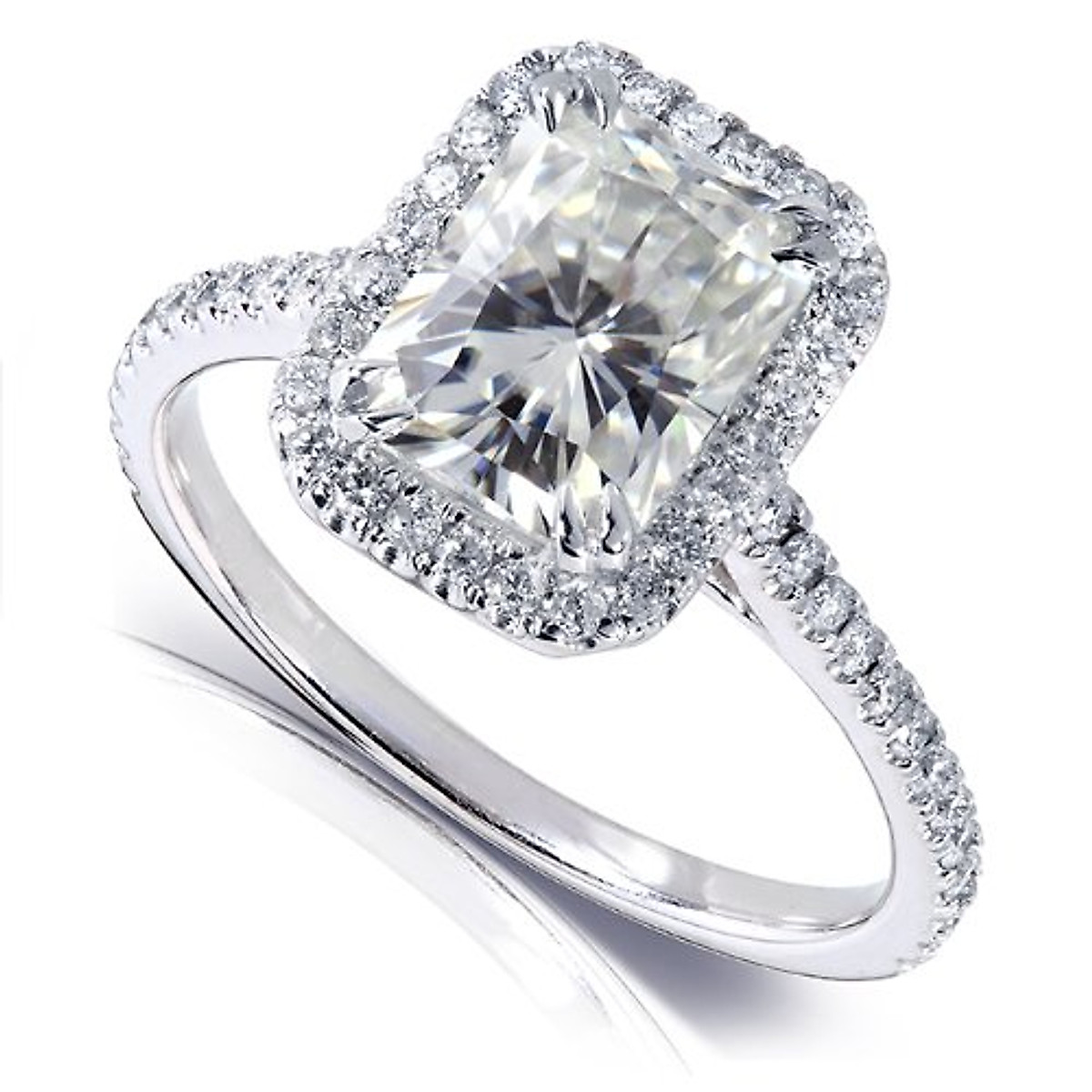 Kobelli Radiant-cut Moissanite Engagement Ring 2 CTW 14k White Gold (8x6mm)