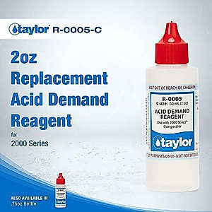 Taylor R-0005-C, Acid Demand Reagent for 2000 Series, 2 Ounce, for Testing Acid Demand Levels in Pool and Spas, Dropper Refill for Water Test Kits, Replace Annually | Made in The USA