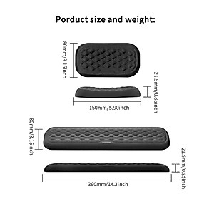 Vaydeer Wrist Rest for Keyboard and Mouse, Computer Ergonomic Wrist Support Pad, Soft Memory Foam Arm Cushion for Desk, Palm Hand Office Laptop Typing