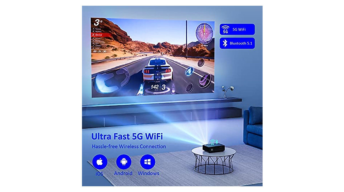 NexiGo PJ20 Outdoor Projector - 1080P & Bright for Home & Outdoors