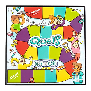 Spin Master Quelf Board Game: Party Game for Teens and Adults -Obey The Cards to Win Family Game Night - 300 Outrageous Action Cards Combines Quiz Questions, Stunts, Acting, and Hilarious Rules