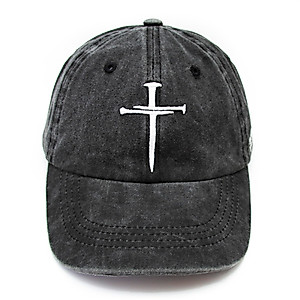 Christian Hats for Men Women Religious Cross Baseball Cap Jesus Adjustable Hat Pastor Gift for Men Gray