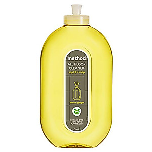 Method Squirt + Mop Hard Floor Cleaner, 25 Oz Spray Bottle, Lemon Ginger Scent
