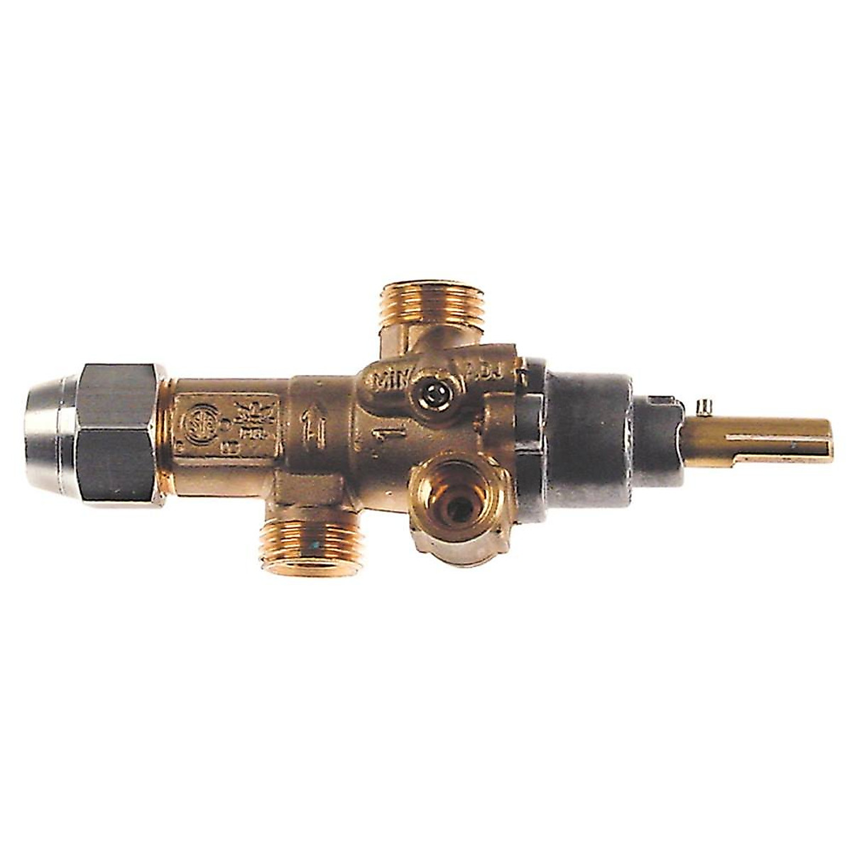 PEL PEL21S Gas Tap Thermocouple Connection M8 x 1 Gas Inlet M16 x 1.5 (Pipe Diameter 10 mm) Axle ø 8 x 6.5 x 22 mm Lower Axle Flat 0.8 mm
