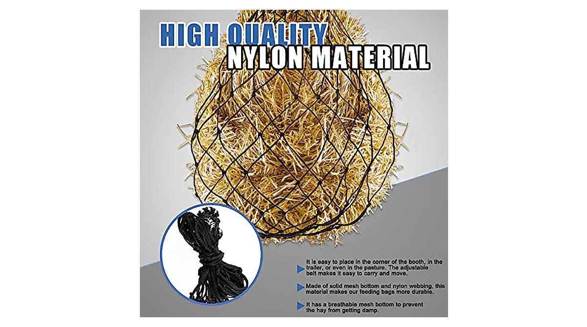Glarks 2Pcs Large Capacity Horse Hay Feeder & Net Set - Durable & Slow Feed