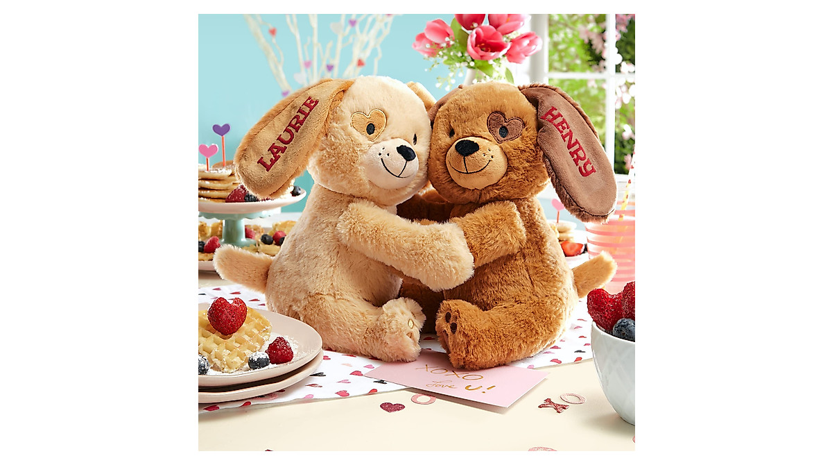 Personalized Hugging Puppies - Make Memories Dog Stuffed Animal Gift