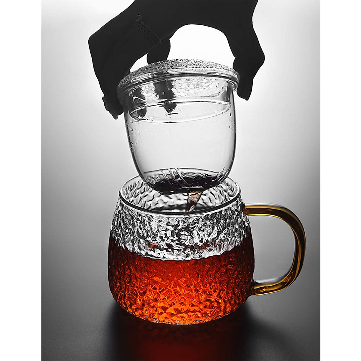 Lxuwbd - Handmade Japanese style heat resistant fashion glass coffee cup, Infusion mugs,tea cup, milk cup, breakfast cup, oat, yogurt cup (A)