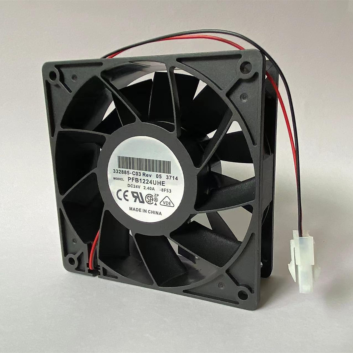 PFB1224UHE Fan DC24V 2.40A 12CM 120mm L×120mm W×38mm H 2-Wire Inverter Cooling Fan