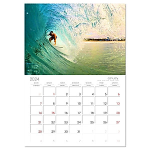 Surfen - from Inside the Barrel (Monthly Wall Calendar 2024 11.7" x 16.5" (open)), CALVENDO 14 Month Calendar
