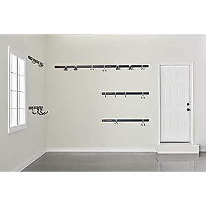 Rubbermaid 24-Piece FastTrack Garage Wall-Mounted Storage Kit, 6 Rails and 18 Hooks, for Home/House/Tool/Sports/Equipment/Utility Purposes
