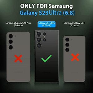 Armor Clear for Samsung Galaxy S23 Ultra Case with Raised Alloy for Camera Protection, Military Grade Shockproof Transparent Cover, HD Diamond Back Soft, Slim Phonecase Anti-Fingerprint Scratch