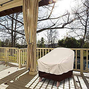 Vailge Patio Adirondack Chair Covers, Heavy Duty Patio Chair Cover, Waterproof Outdoor Lawn Patio Furniture Covers, 1 Pack, Beige & Brown