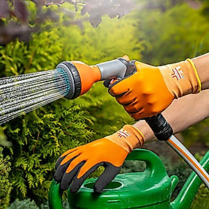 SAFEAT General Waterproof Work Gloves for Men and Women – Flexible, Double Coated Latex, Multipurpose, Sandy Grip Foam 1 Pair (Large)