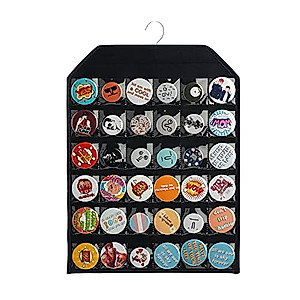 PACMAXI Wall Hanging Pin Organizer Display Storage Stand, Enamel Pin Display Holder,hold Up To 36 Pins (Black)
