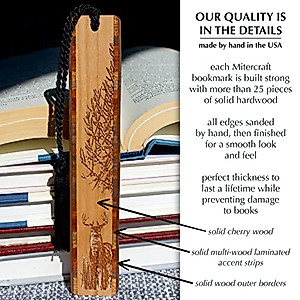 Deer - Engraved Wooden Bookmark with Tassel - Made in USA - Search B07325JNP6 for Personalized Version