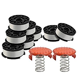 Generep Weed Eater Spool for Black and Decker AF-100,30 Feet/0.065 Inches Line String Trimmer Autofeed System Replacement Spool (8 Spool,2 Cap,2 Spring)