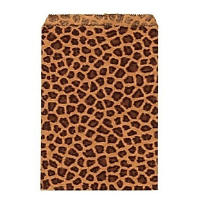 (100) 6" X 9" BIG Paper Bags Cheetah Leopard Animal Print Party Retail