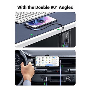 UGREEN USB to USB C Cable 2-Pack 90 Degree USB C Fast Charging Cord Compatible with iPhone 15/15 Plus/15 Pro/15 Pro Max/Samsung Galaxy S10/S10+/Pixel 7/6a/LG G8/G7/Pixel/Switch, etc. 6.6FT