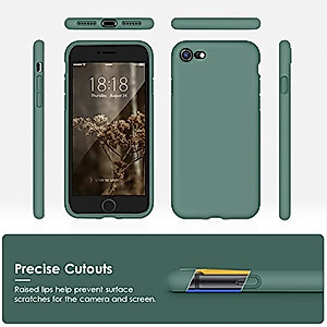 DTTOCASE for iPhone SE Case 2022/2020, iPhone 8 Case, iPhone 7 Case, Liquid Silicone Phone Case for iPhone SE 8 7 4.7 Inch, Colorful Silky-Soft Protective Cover for Girls Boys,and Women,Midnight Green