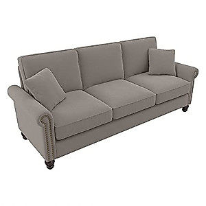 Bush Furniture Coventry Sofa, 85W, Charcoal Gray Herringbone Fabric