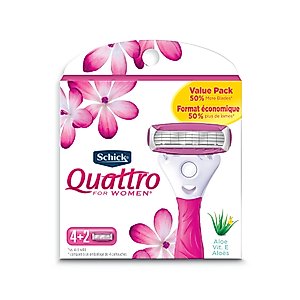 Schick Quattro Womens Ultra Smooth Razor Blade Refills for Women Value Pack, 6 Count (Pack of 1)