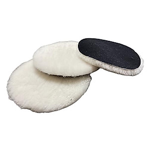 Lambs Wool Polishing Pads Sheepskin Buffing Pads with Hook and Loop (10 Pack, 3 Inch)